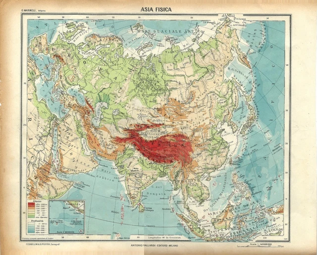 CARTA GEOGRAFICA ANTICA ASIA 1939 Old Antique map EUR 18,00 - PicClick DE