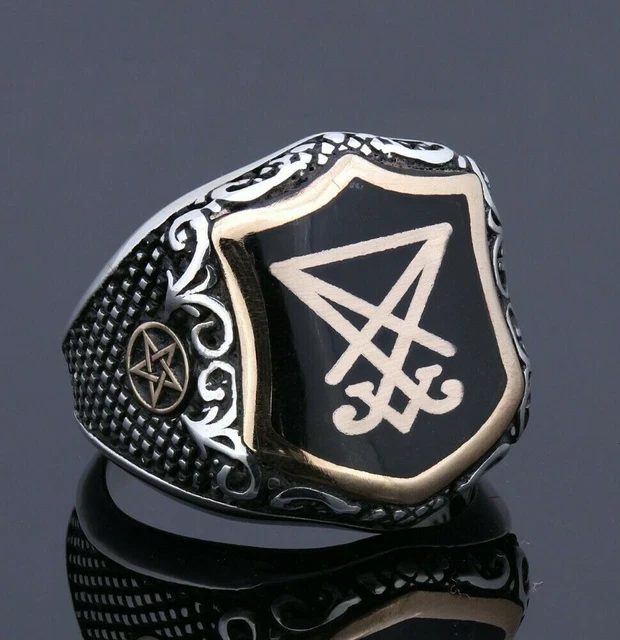 DEVIL SEAL OF Satan Signet Men Baphomet Sigil Of Lucifer Pentagram ...