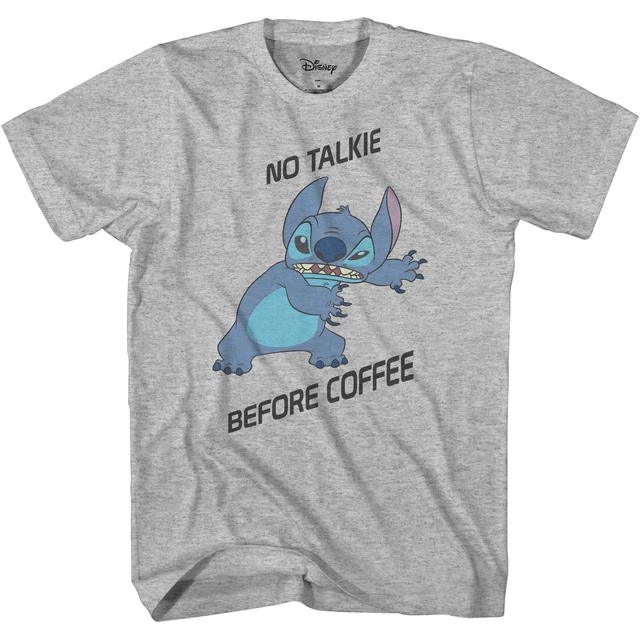 DISNEY LILO AND Stitch No Talkie Before Coffee Adult T-Shirt EUR 31,60 ...