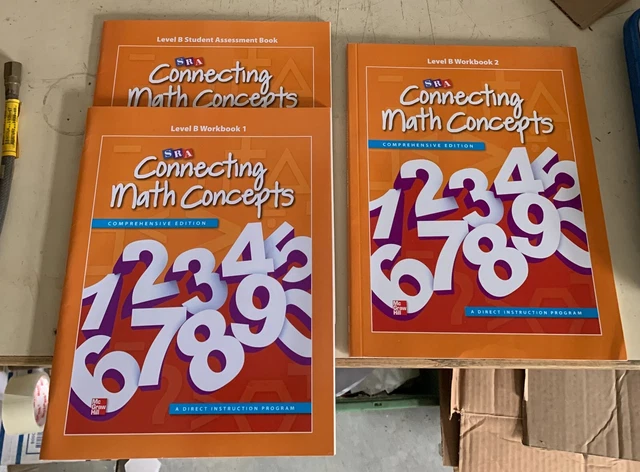 SRA CONNECTING MATH Concepts Level B Workbooks 1 & 2, Assessment $22.00 ...