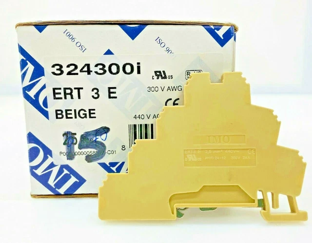 40X IMO CONNECTOR ER T3E 324300I Feed Through Terminal Blocks 6mm Beige ...