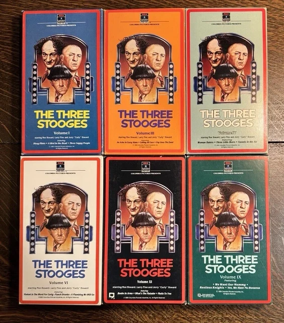 1980S THE THREE Stooges VHS Tape Columbia Pictures Volume 1, 3, 4, 6, 9 ...