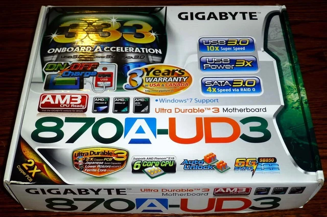 GIGABYTE 870A-UD3 ULTRA Durable 3 Motherboard With AMD Phenom II CPU ...