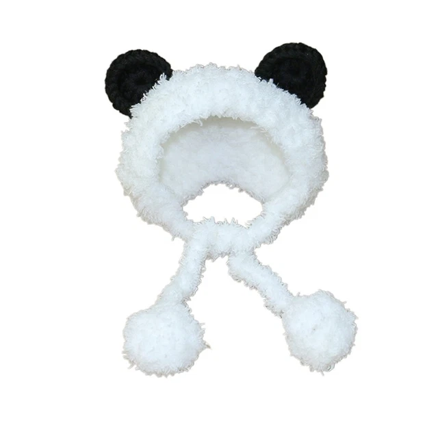 PANDA BEAR DOG Costume Neck Ear Warmer Headband Protector for Cat and ...