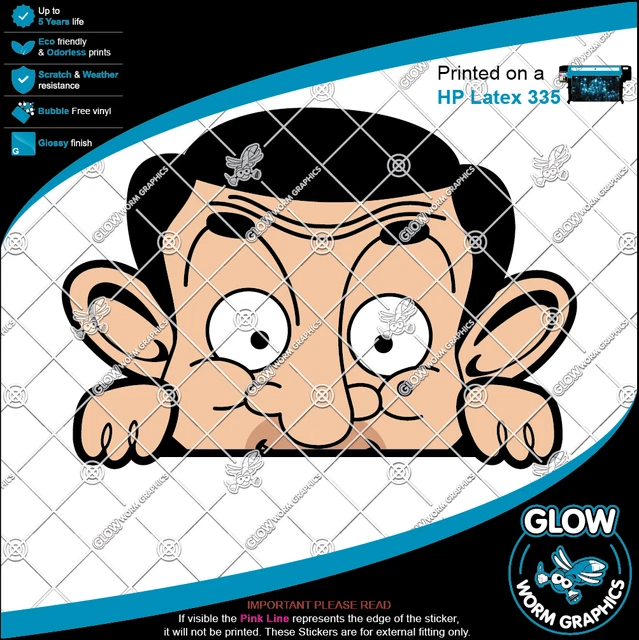 MR BEAN PEEKING Animated Laptop Wall Van Car Truck Window Sticker Vinyl ...