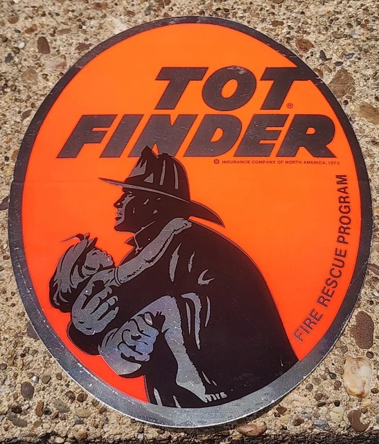 VINTAGE TOT FINDER Fire Rescue Program Window Decal Sticker 1972 $9.99 ...