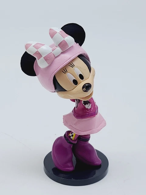 MINNIE MOUSE RACER Figure Pink Articulated Base Cake Topper Disney £4. ...