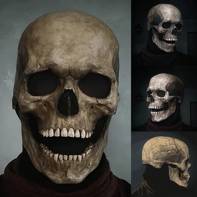 FULL HEAD SKULL Mask/Helmet With Movable Jaw Cosplay For Halloween ...