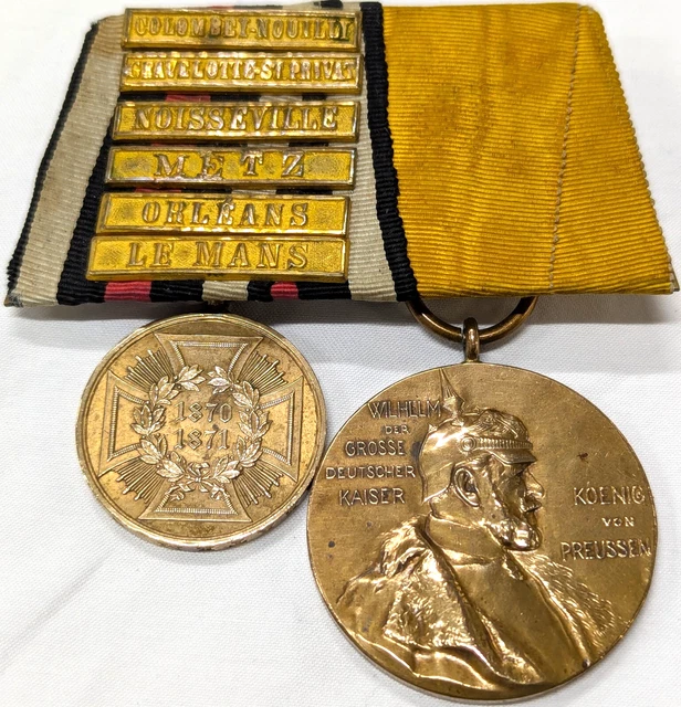 RARE PRE WW1 1870's German Franco War medal group with campaign badges ...