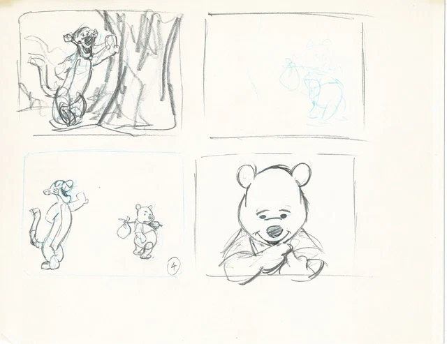 WINNIE THE POOH Disney Original Production Storyboard Drawing 1977 ...