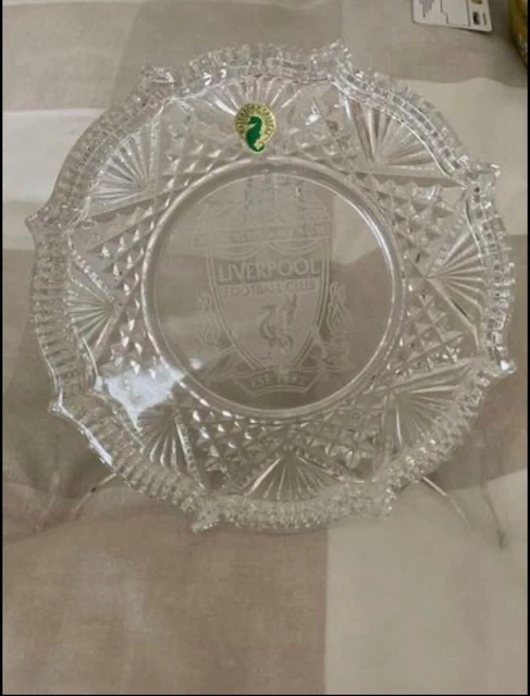 LIVERPOOL FC GENUINE WATERFORD CRYSTAL SANDBLAST PLATE DISH with ...