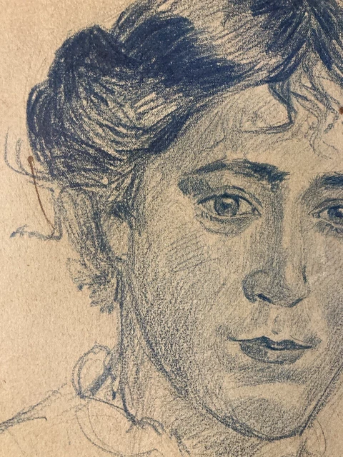 DRAWING ALFRED LEYMARIE portrait pencil paper woman 1914 At Deco signed ...