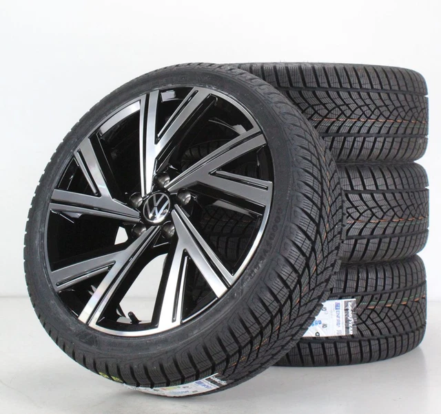 VW GOLF 8 & R-Line GTI GTD Winterräder 18 Zoll Bergamo schw gl Felgen ...