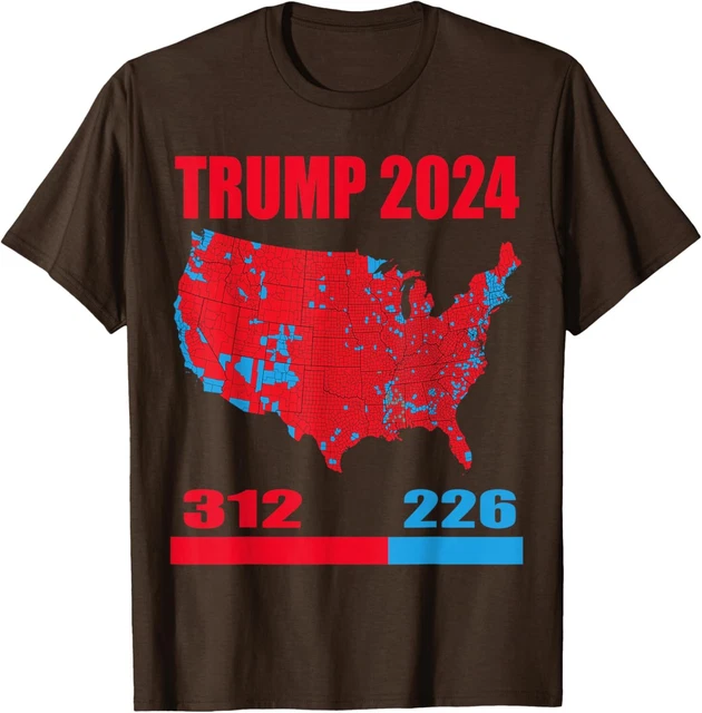 2024 ELECTORAL MAP Trump 312 Red 2024 Election Results Map T-Shirt ...