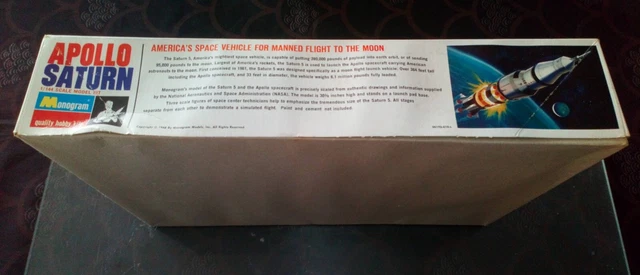 MONOGRAM®1/144 APOLLO SATURN #PS-193 1st Edt ©1968. Full kit Made in U ...