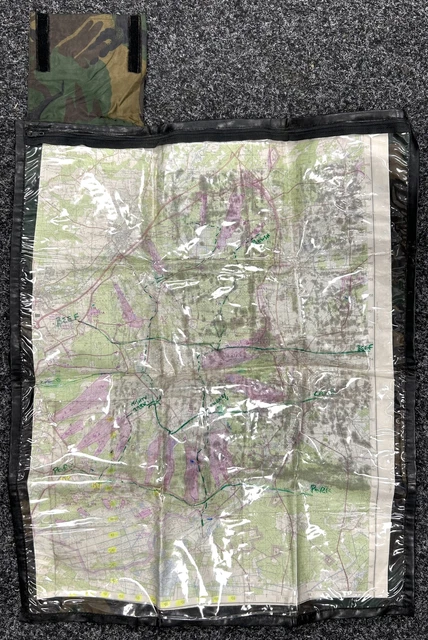 BRITISH MILITARY WOODLAND DPM Camouflage Map Case with German Training ...