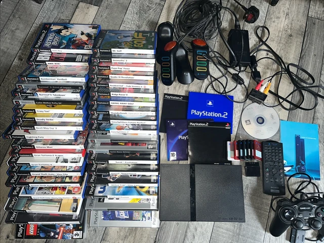 SONY PLAYSTATION 2 Slim Console Mega Bundle - 35+ Games, DVD Kit ...