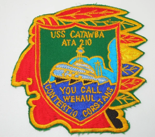 ORIGINAL US NAVY 1960's Vietnam War USS Catawba ATA-210 Patch E49 £19. ...