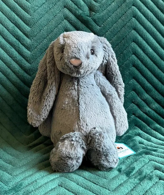 JELLYCAT RETIRED BASHFUL Dusky Blue Bunny, Medium, Dust Bag Brand New ...