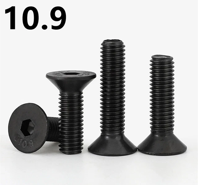 M2 M2.5 M3 M4 M5 Black 10.9 Steel Hex Socket Bolts Countersunk Flat Head Screws $10.45 - PicClick AU