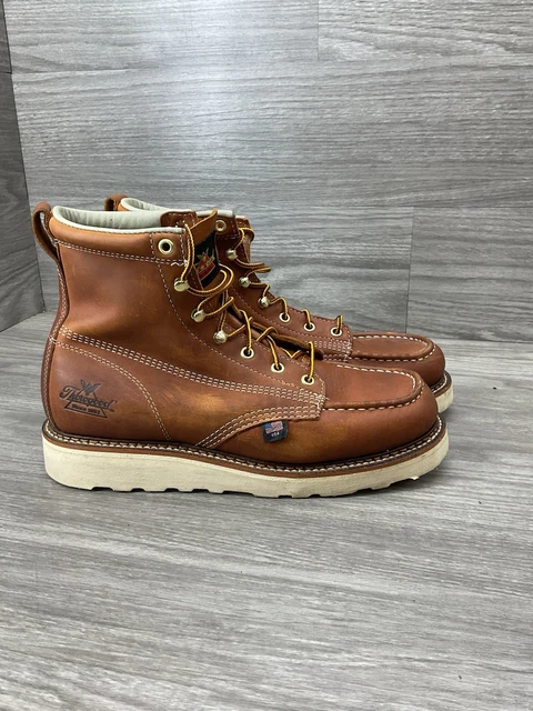THOROGOOD 814-4200 6& Leather Moc Soft Toe Work Boots Brown Men’s Size ...