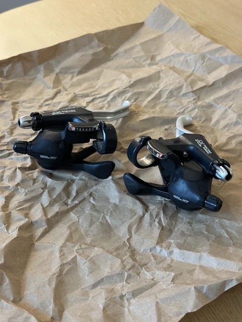 VINTAGE DEORE XT Shimano ST-M737 Brake And Shifter Levers 3x8 Front And ...