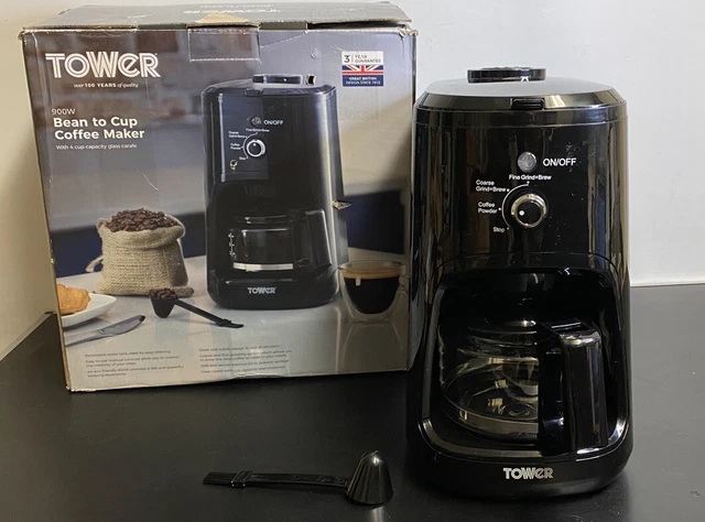 TOWER T13005 BEAN to Cup Filter Coffee Maker with Coarse and Fine ...