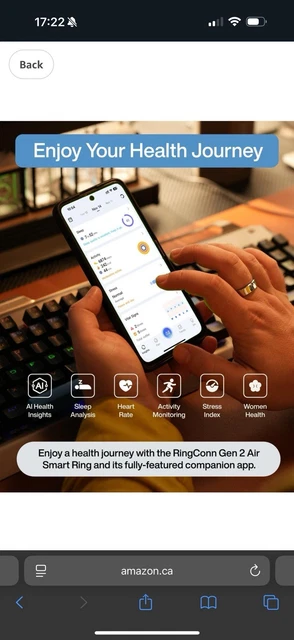 RINGCONN GEN 2 Air Smart Ring Dune Gold- Size 6 $200.00 - PicClick CA