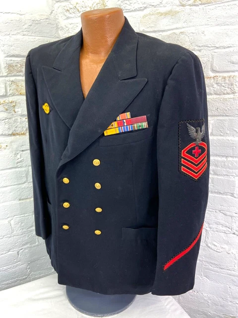 WWII US NAVY Chief Hospital Corpsman Dress Blue Jacket £114.69 ...