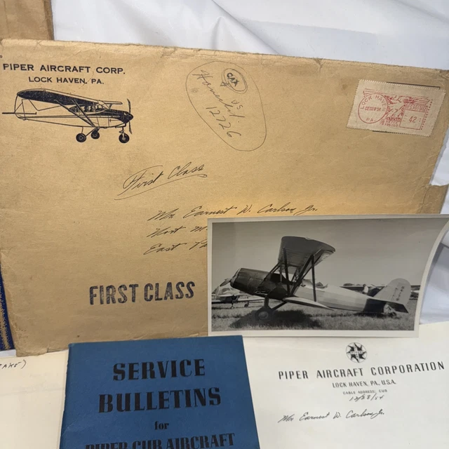 PIPER AIRCRAFT SERVICE Bulletins Letters Memos -Original 1940s 1950s ...