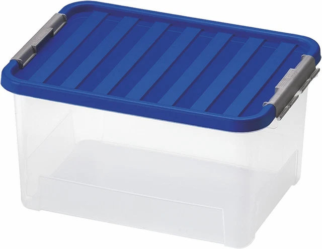 PLASTIC STORAGE CLEAR Boxes Box Large Home Office Stackable with ...