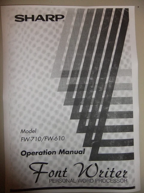 ANLEITUNG SCHREIBMASCHINE SHARP FW 610 FW 710 Fontwriter KOPIEREN AUF ...