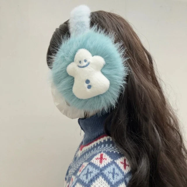 LITTLE SNOWMAN EAR Cover Plush Fur Ear Warmers Stylish Winter Earmuffs ...