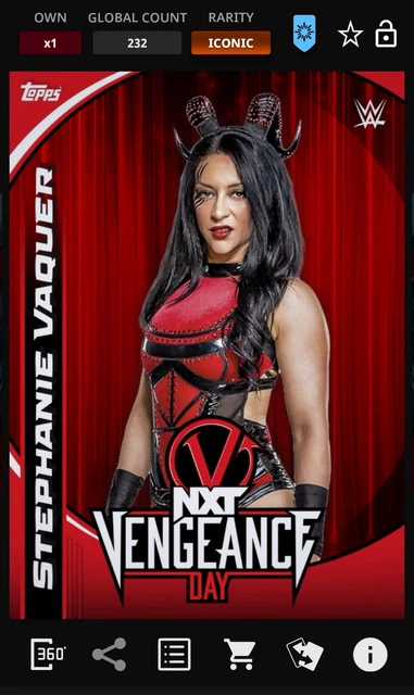 TOPPS WWE SLAM Vengeance Day 2025 Iconic Red Stephanie Vaquer DIGITAL £ ...