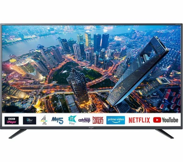 SHARP 50& INCH Smart 4K Ultra HD HDR UHD LED TV - Freeview Play ...