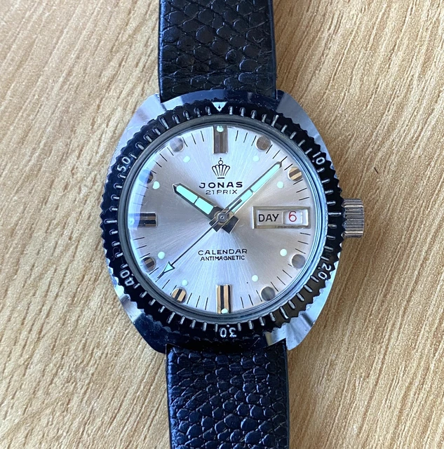 OROLOGIO JONAS CALENDAR Skin Diver 21 Prix Vintage Dive Orologio Da ...