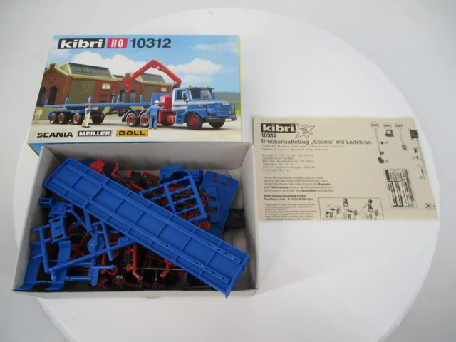 KIBRI SPUR H0 10312 Bausatz Scania Sattelzug mit Meiler-Kran ungebaut ...