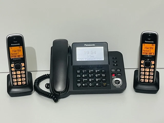 PANASONIC TRIPLE HOME Office Telephone Combo Corded Cordless Trio Phone ...