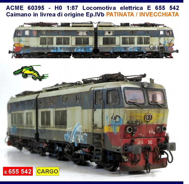 1/87 PATINATA H0 ACME 60395 Locomotiva FS E655 542 Caimano FS Trenitalia 1:87 EUR 481,00 ...