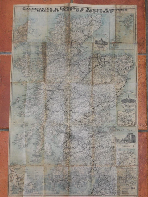CALEDONIAN & LONDON & North Western Railway Map (1911) Scotland ...
