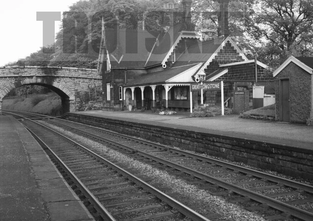 LARGER NEGATIVE BR British Railways Scene View Whitchurch Station 1956 ...