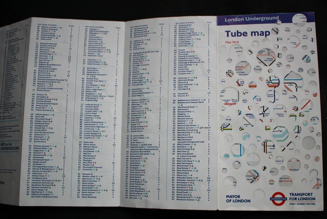 LONDON UNDERGROUND TUBE MAP May 2014 TFL Transport for London Railway ...