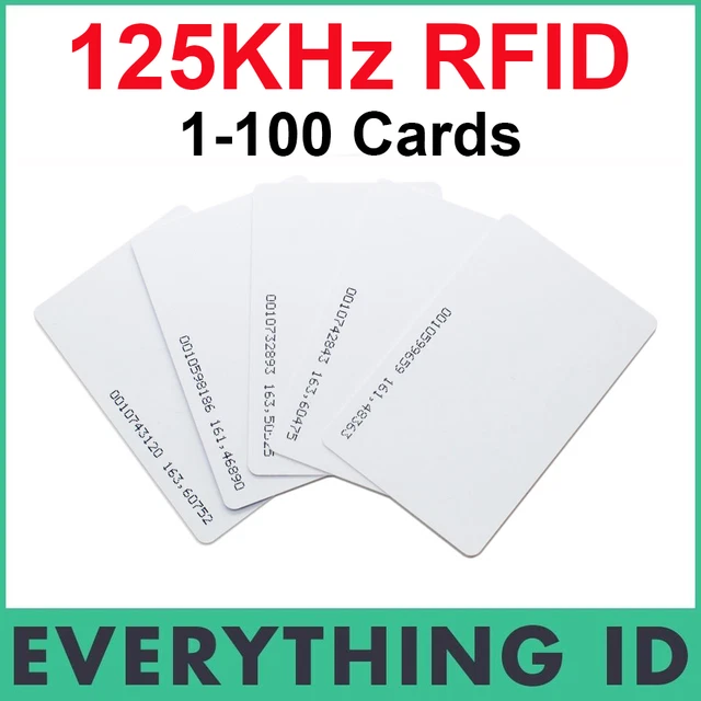 125KHZ RFID PROXIMITY ID CARDS BLANK WHITE PLASTIC PVC ENTRY ACCESSS ...