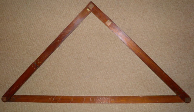 WW2 MILITARY SURVEYORS Measuring Triangle Tool & Plumbob By A.E.Parsons ...
