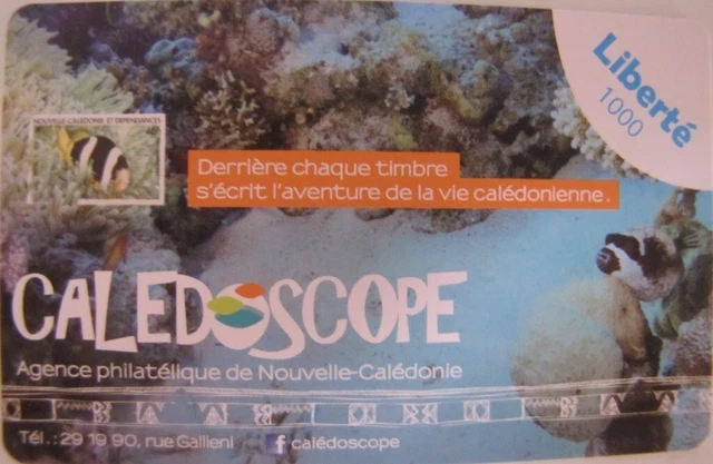 NOUVELLE CALEDONIE TELECARTE Liberté 1000 * CALEDOSCOPE * TTB/LUXE EUR ...