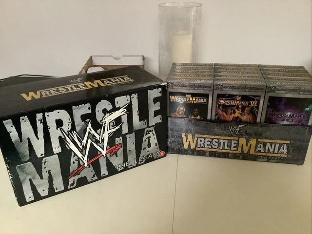 WWF WRESTLEMANIA THE Legacy VHS Boxed Set 15 Tapes Lot - Great Display ...