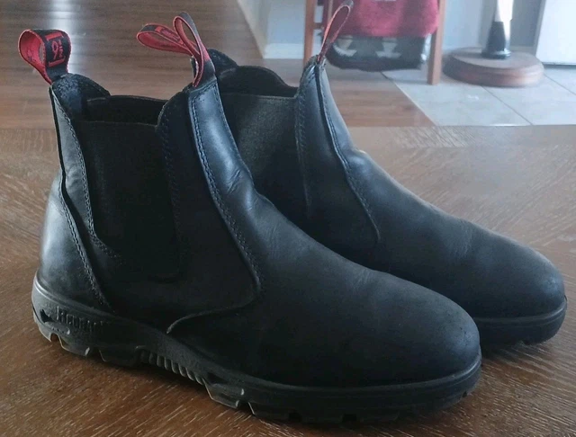 REDBACK EASY ESCAPE Oil Kip Steel Toe Black Leather Safety Work Boots 9 ...