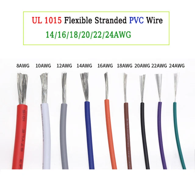 UL1015 STRANDED TINNED Copper PVC Cable Wire 14AWG to 24AWG $33.96 ...