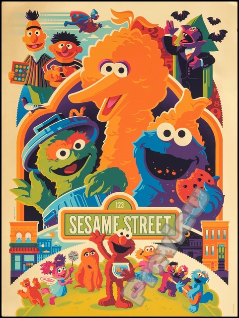 SESAME STREET SKETCH Comedy Puppets Anime Print Poster Wall Art Picture ...
