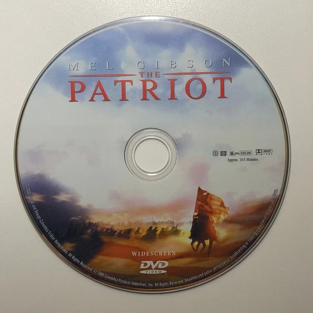 THE PATRIOT DVD Widescreen Mel Gibson R 2000 Movie Disc Approx 165 Min ...